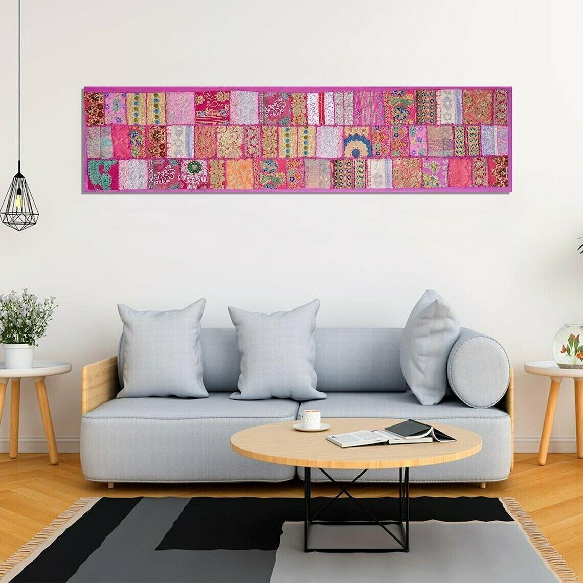 Handmade Indian Cotton Patchwork Table Runner Embroidered Dining Table ...