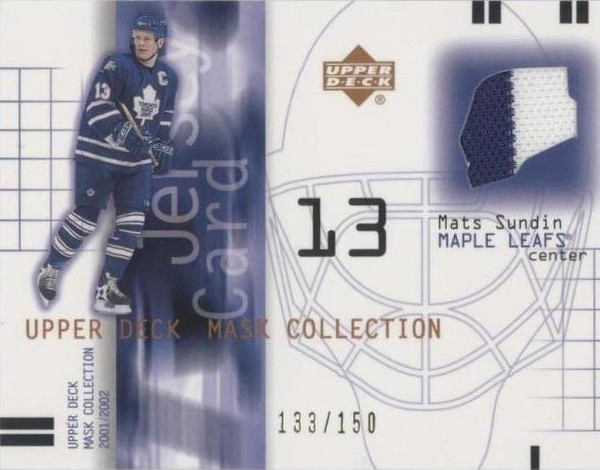 2001-02 Upper Deck Mask Collection - Jersey #J-MS Mats Sundin /150 (MEM ...