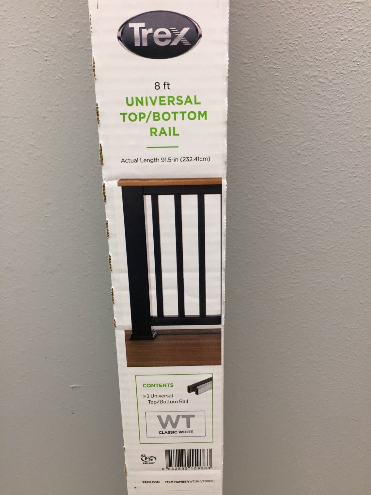 Trex 8 ft Universal Top/Bottom Rail White | eBay