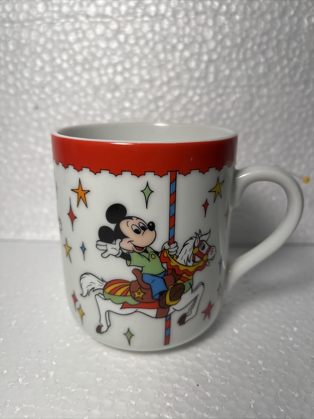 Vintage Disney World Cup Mug Carousel Disney Japan Mickey Donald Minnie ...