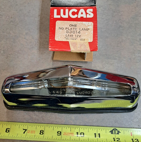 NOS Lucas L649 License Plate Lamp Genuine Red Box Era, Austin, Rover | eBay
