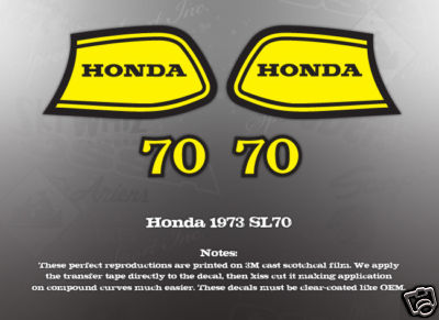 HONDA 1973 SL70 TANK COVER DECAL GRAPHIC KIT LIKE NOS | eBay