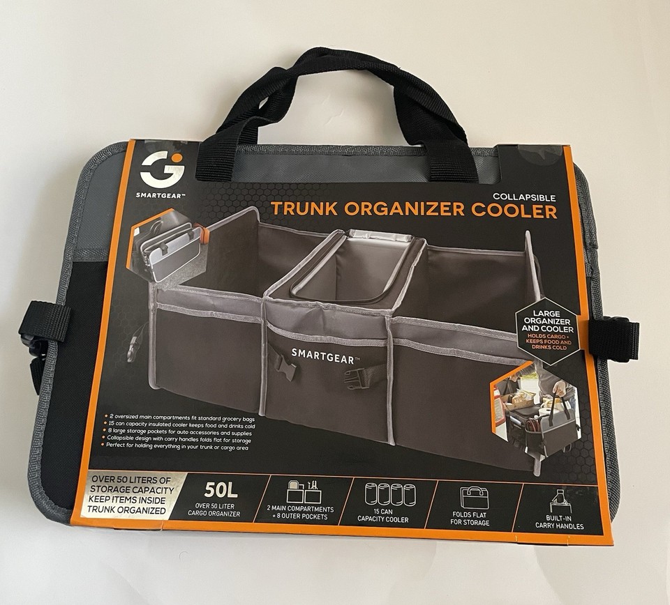 Smartgear Collapsible Trunk Organizer Cooler 50L Folds Flat Built In ...