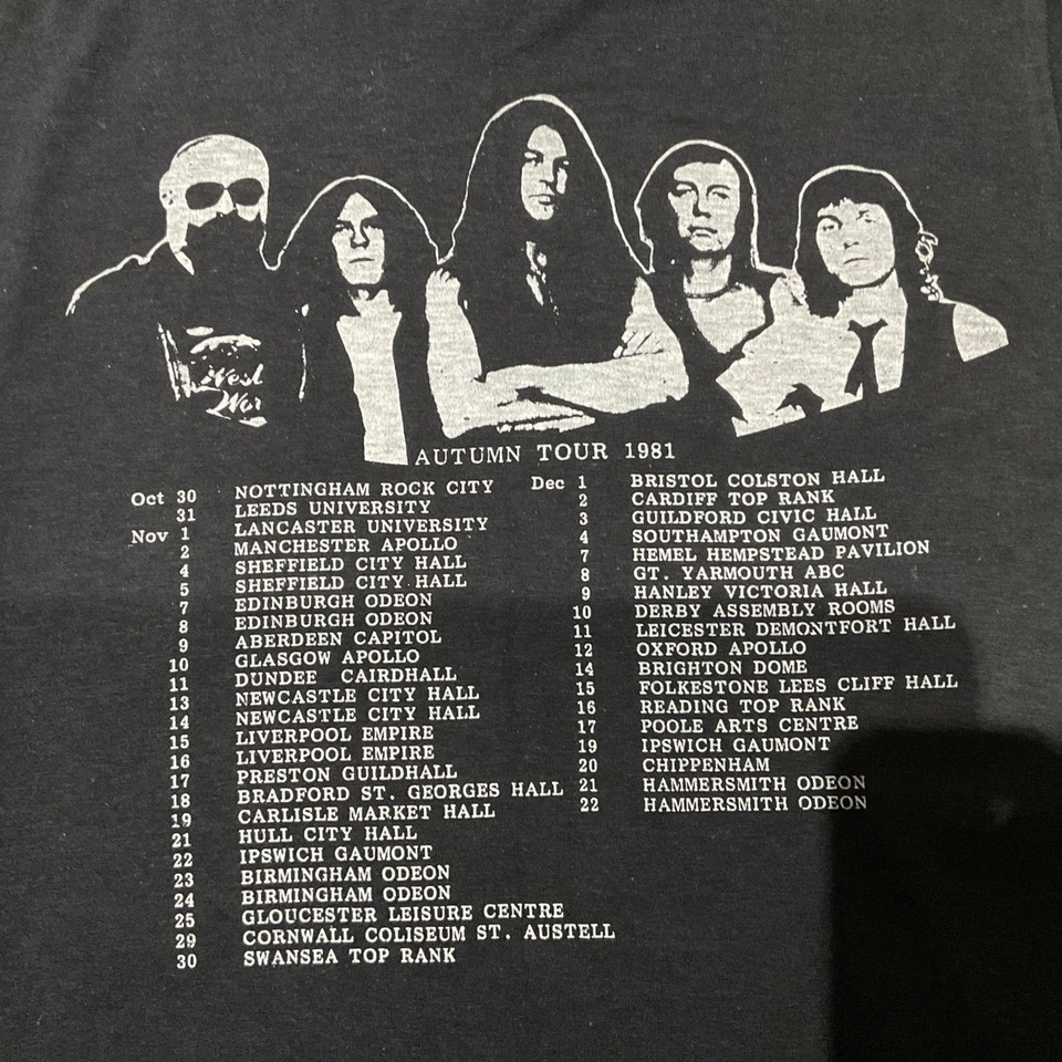 Vintage Ian Gillan Men’s Printed Double Trouble 1981 T-Shirt Size ...