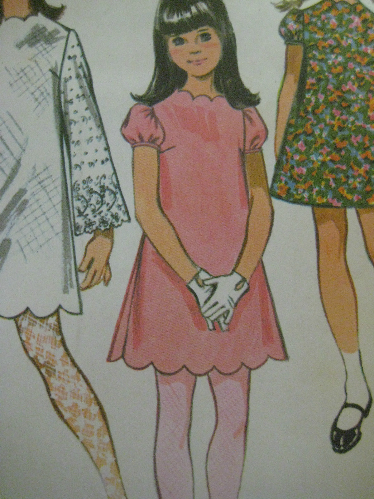 Vintage McCalls 9527 Girls SCALLOPED NECK & HEM DRESS Sewing Pattern Sz ...