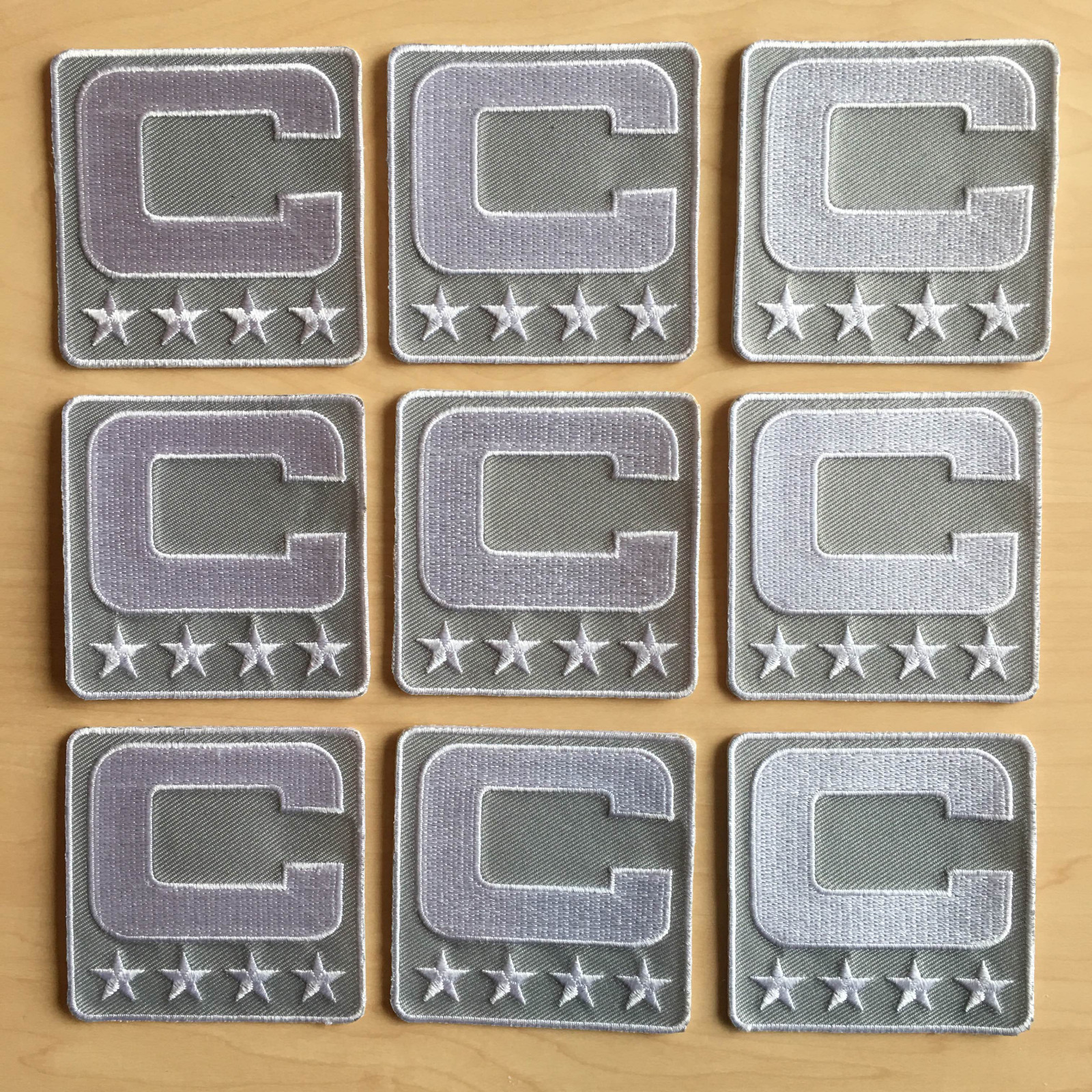 SILVER GRAY Captain C Patch for Jersey Football Soccer Baseball Hockey ...