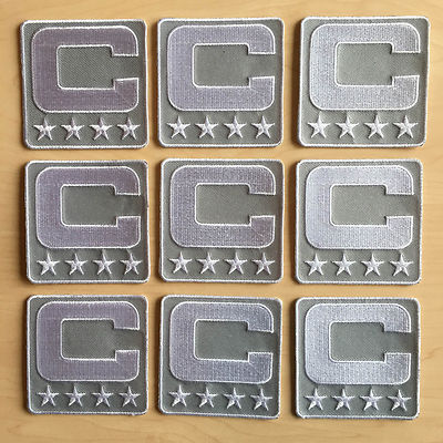 SILVER GRAY Captain C Patch for Jersey Football Soccer Baseball Hockey ...