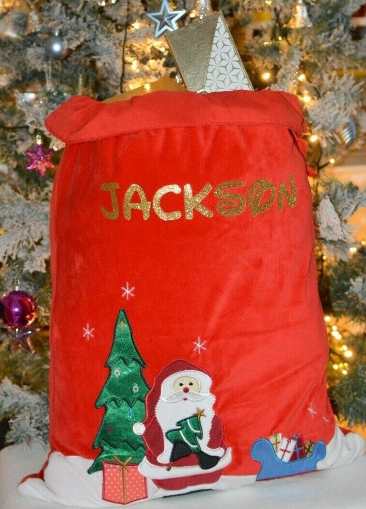Personalised Red Velvet Santa Sack Large 70x50cm Christmas Gift Bag ...