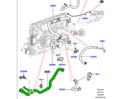 GENUINE LAND ROVER RADIATOR COOLANT W SENSOR LOWER HOSE LR2 EVOQUE 2.0L ...