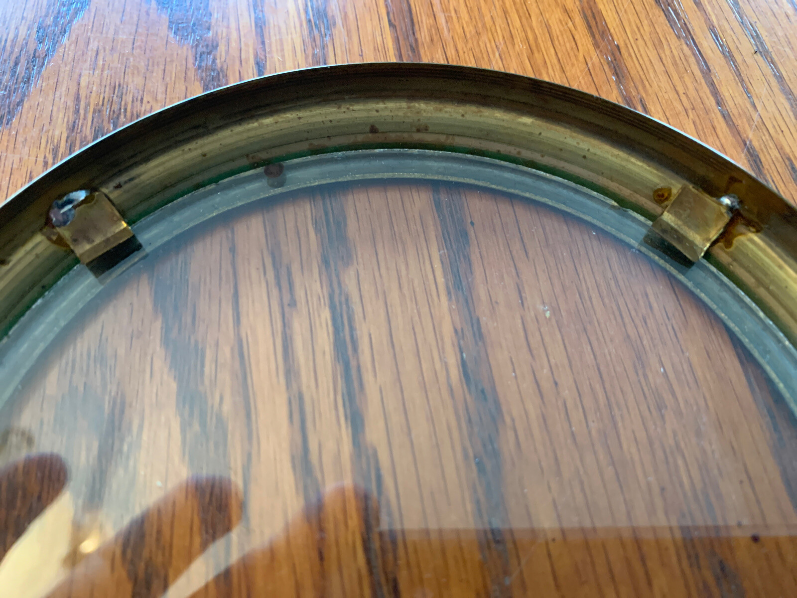 133-8262 5 1/8” Glass Dial Lens Brass Bezel Kit Hinge Clock Face Front ...