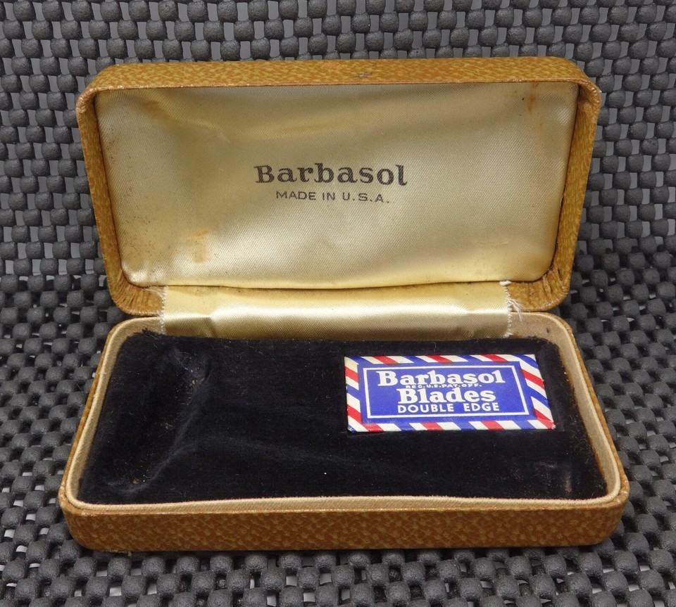 Vintage Barbasol Floating Head DE Safety Razor Set Case & NOS Blade ...