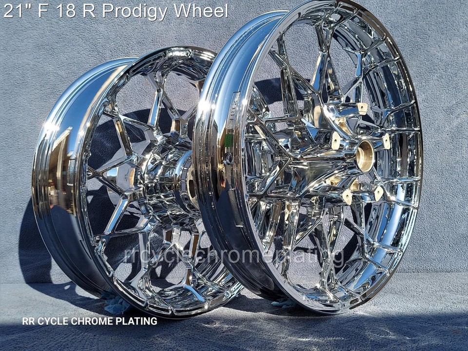 Harley Chrome Prodigy Wheels 21' Front 18" Rear 09-24 Street Glide Road ...