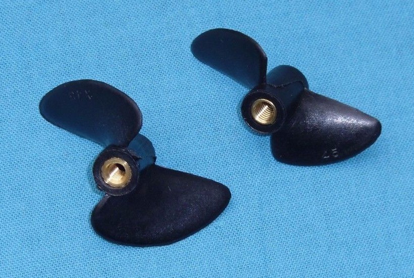 Model Boat Propellers. Pk of 3 'X' Type 2 Blade G.F. Props M4 or M5 ...