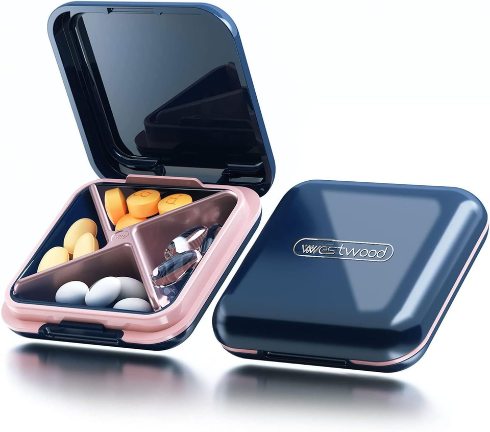 Small Pill Case, Travel Pill Box, Portable Pill Container for Purse or ...