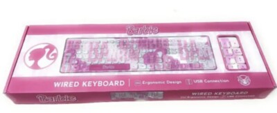 Barbie Wired Keyboard , USB Connection, Ergonomic Design Pink NEW | eBay