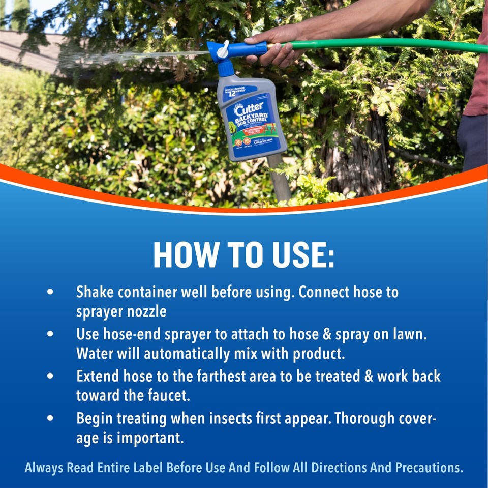 Cutter Backyard Bug Spray 2 Pack Kills Mosquitoes, Fleas & Ants, 32 oz ...