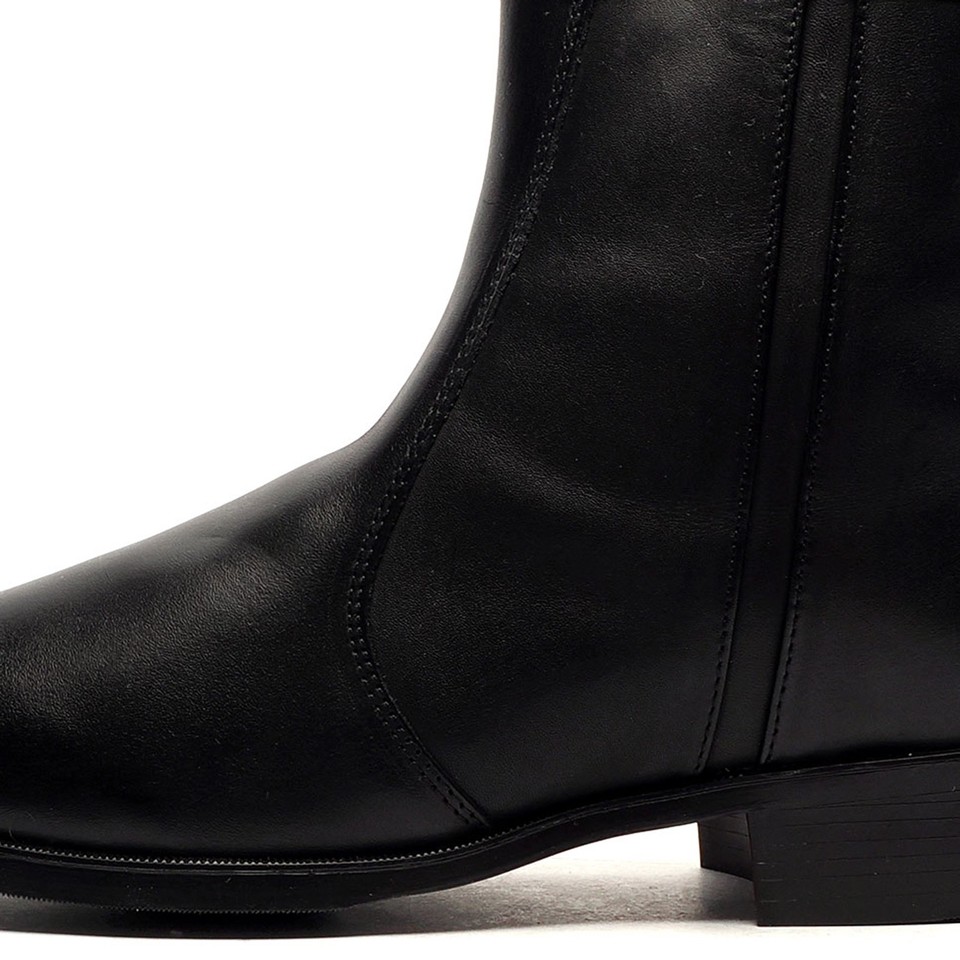 Scimitar Bedworth Mens Classic Fashion Leather Zip Boots Black | eBay UK