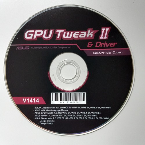 ASUS GPU Tweak II v1414 Graphics Card Driver Disc Only Software CD | eBay