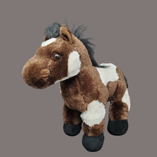 Ganz Webkinz Pinto Horse Pony Plush Stuffed Animal 9" Brown Black HM147 ...
