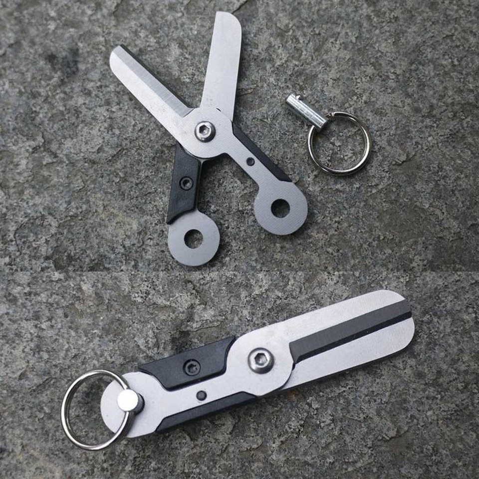 3PCS Gear Mini Scissor Spring Load Detachable Keychain Multi Tool ...