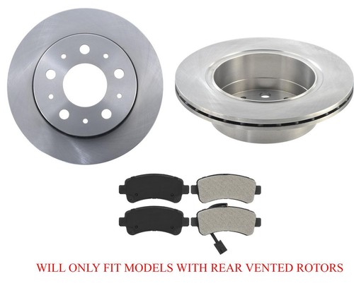 Rear VENTED Brake Rotors Pads Fits For 2014-2020 Ram Promaster 1500 ...