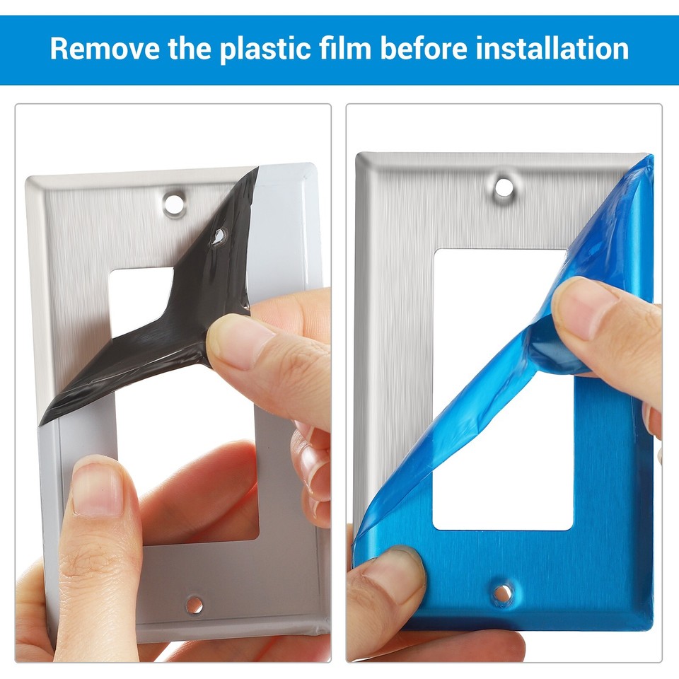 DEWENWILS Decorator Metal Wall Plate 10-Pack Stainless Steel Outlet ...