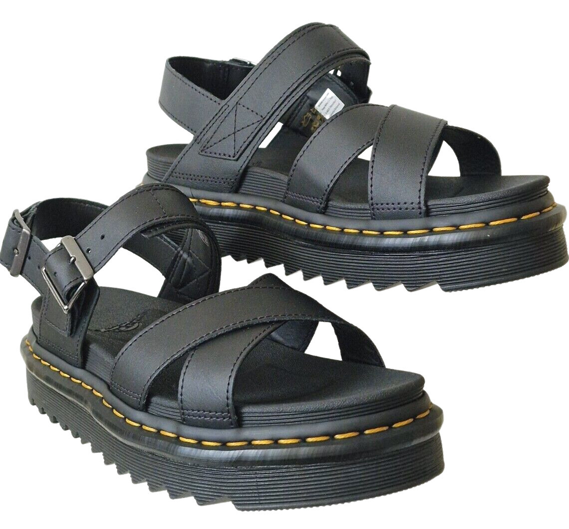 Dr Martens Avry Size 7 UK Leather Toe Post Sandals for Women - Black ...