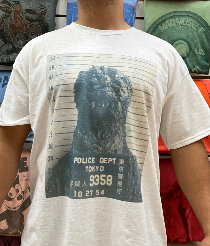 Godzilla Mugshot Retro Vintage Graphic Design T-shirt Soft Style | eBay
