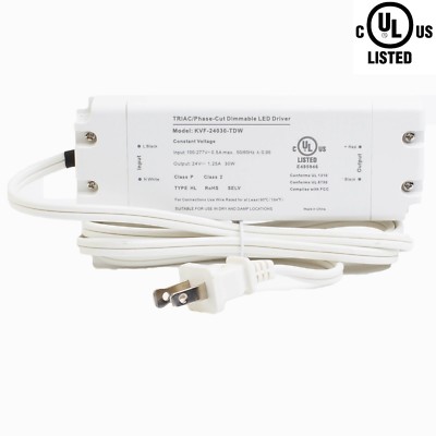 LEDUPDATES 24v 30w Triac Dimmable power supply 1.25A UL Listed for LED ...