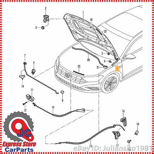 17A823301 VOLKSWAGEN GENUINE OEM JETTA LEFT FLAP HINGE LID HINGE | eBay