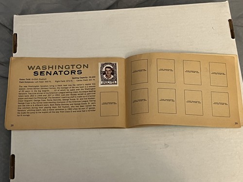 Vintage 1961 Topps Baseball Stamp Album Semi Complete with 80 Stamps ...