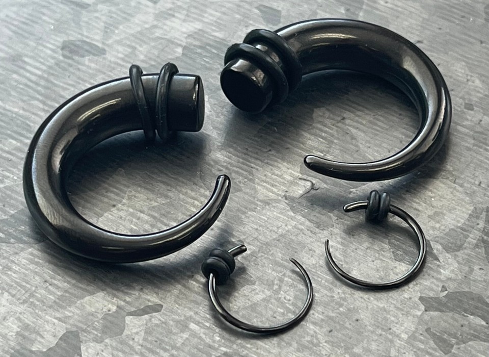 PAIR Steel Round Hook Tapers Lobe Expanders Plugs Hangers Guages Gauges ...