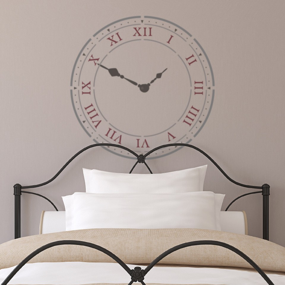 Roman Numeral Clock Stencil - Large Clock Face Wall Stencil | eBay UK
