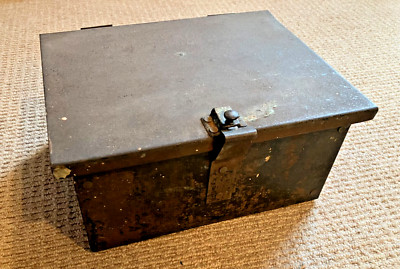 Antique Metal Strong Box LOOKS GREAT! | eBay