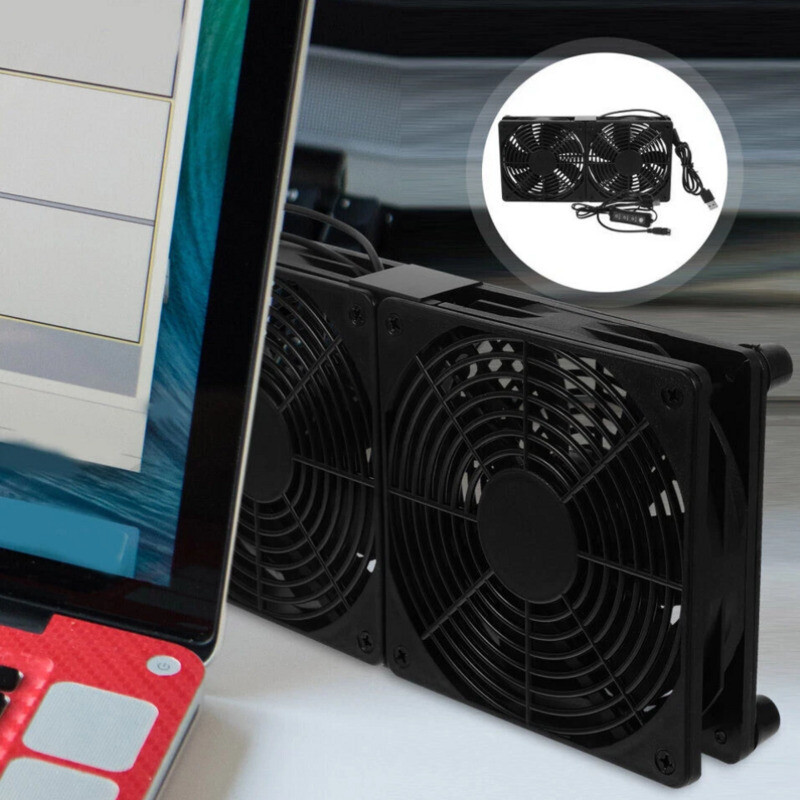 5V USB Dual PC/Router Fans (120mm) - Speed Controller, High - Speed ...