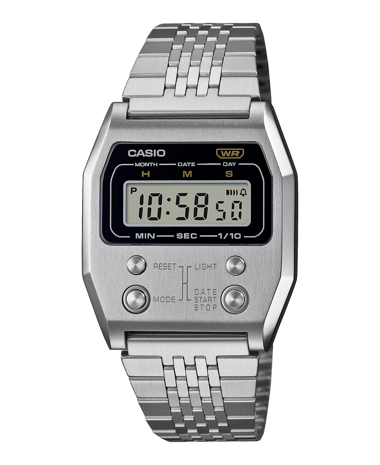 135$ Casio Unisex Digital Silver-Tone Stainless Steel Watch, 35mm ...