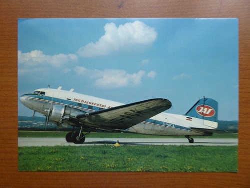 CARTE POSTALE AVIATION POST CARD JAT JUGOSLOVENSKI AIRLINES DOUGLAS DC ...