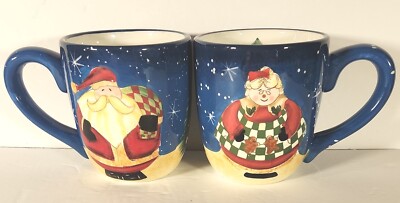 Becca Barton Santa&Mrs.Claus Mug Certified International Ceramic set of ...