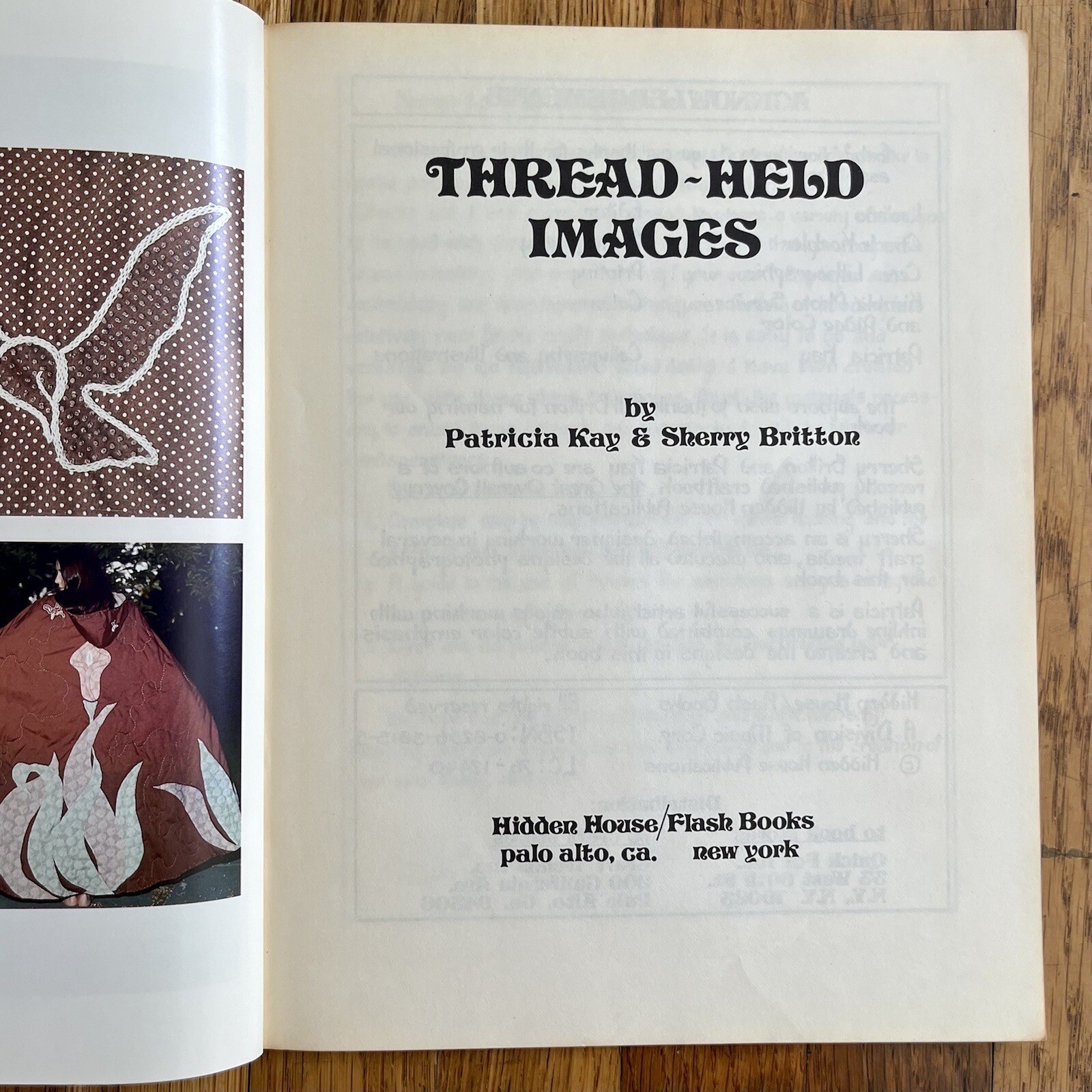 Thread-Held Images by Patricia Kay & Sherry Britton 1976 Pattern Sewing ...