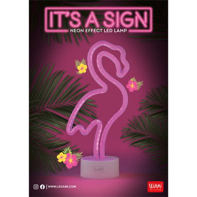 Lampe LED À Effet Néon - IT'S A Panneau Flamingo Legami | eBay
