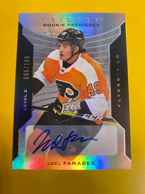 RS20593 2019-20 Upper Deck Trilogy Silver #105 Joel Farabee AUTOGRAPH ...