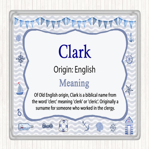 Clark Name Meaning Drinks Mat Coaster Nautical | eBay