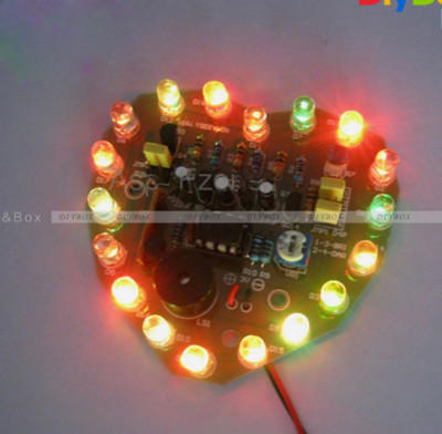 LED Heart Cycle Lamp Suite LED Flashlight DIY Kit Electronic Production ...