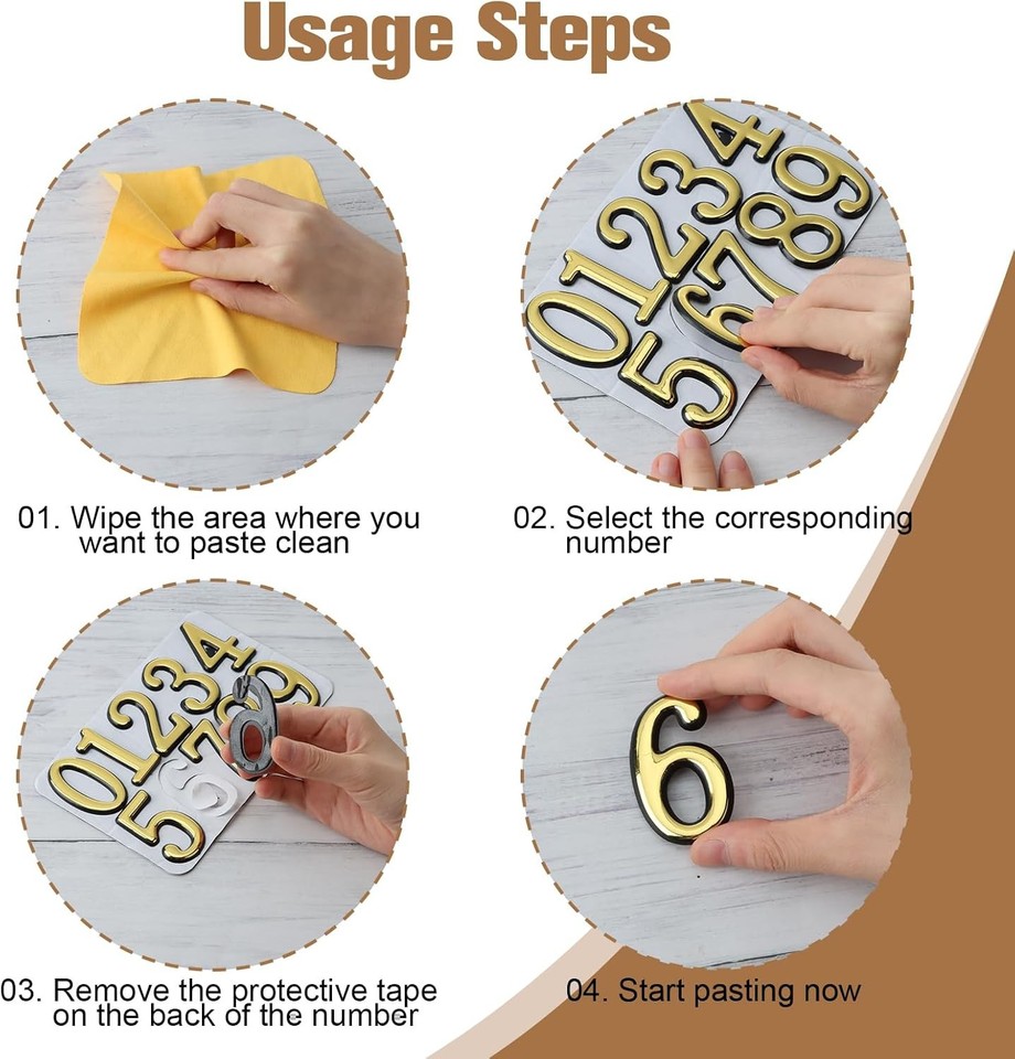 3D Mailbox Numbers for Outside , Gold Reflective Gold and Silver | eBay