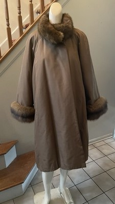 Russian Sable Fur Trimmed Sheared Fur Lining Jacket Coat | eBay
