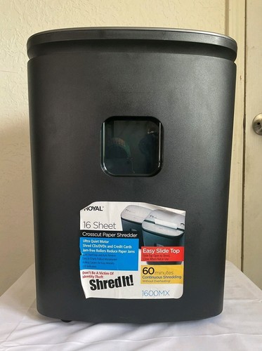 Royal Paper Shredder Crosscut 16-Sheet Shreds CDs DVDs Credit Cards ...