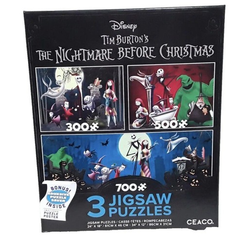 Disneys The Nightmare Before Christmas 3 Jigsaw Puzzles 300 500 700 ...