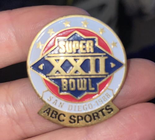 SUPER BOWL XXII (22) - ABC SPORTS NETWORK TV - LOGO - NFL LAPEL PIN ...