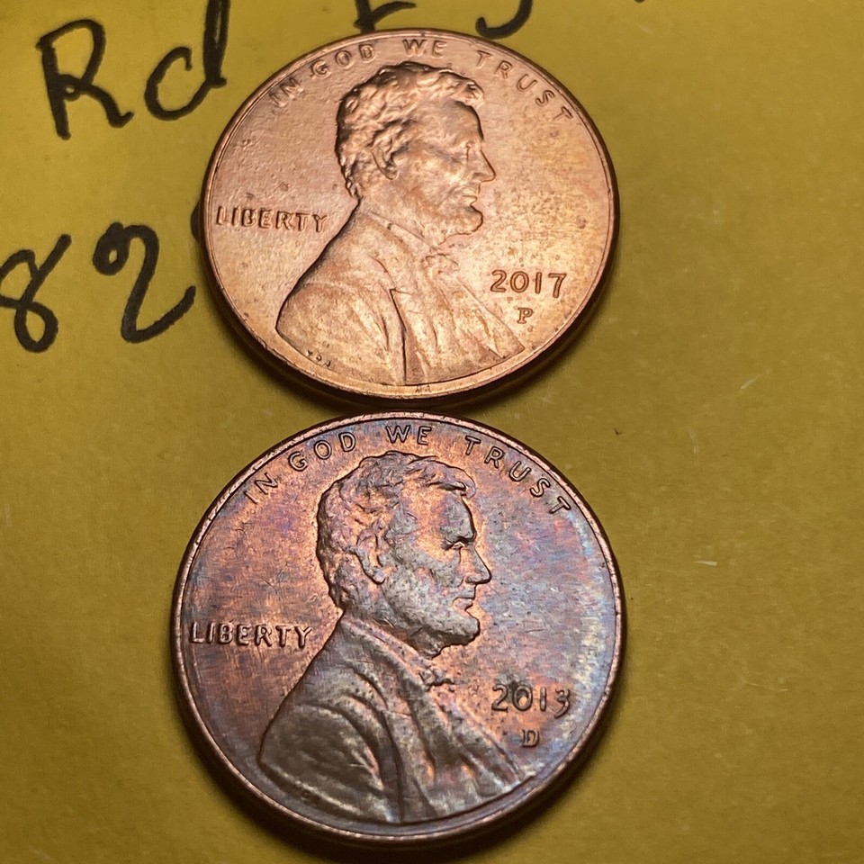 Lincon shields penny 2017-P whit blister and Other 2013-D error on Rim ...