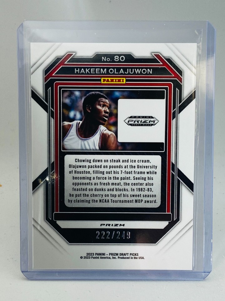 2023 Panini Prizm Draft Picks Hakeem Olajuwon Blue Wave #222/249 | eBay